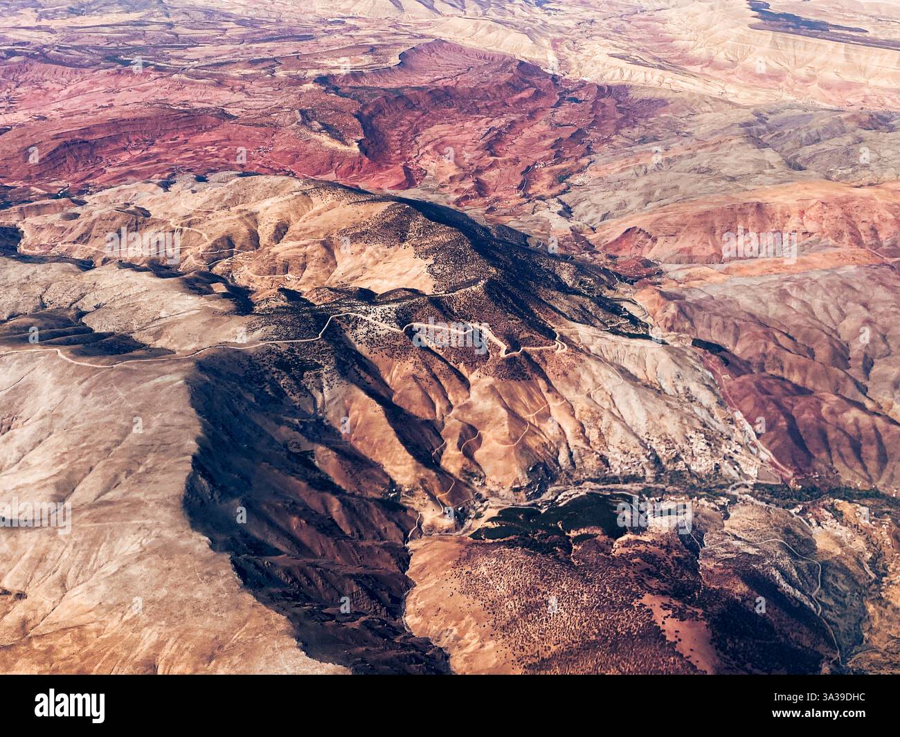 Aerial view of high desert mountains. Mountain landscape. Beauty in ...