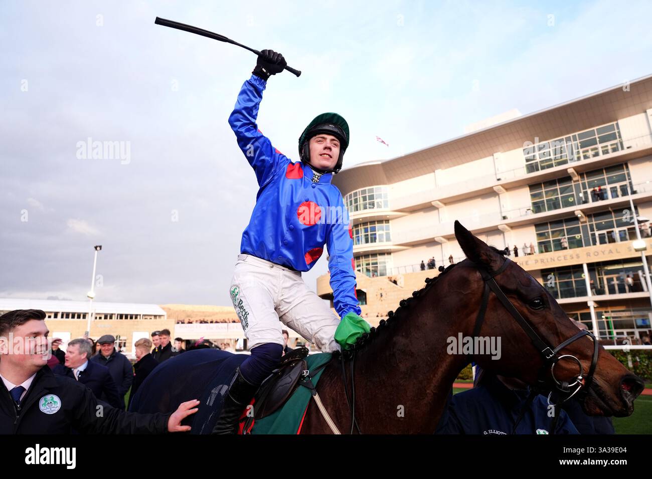 Wodhooh and jockey Danny Gilligan after winning the Martin Pipe Conditional Jockeys' Handicap ...