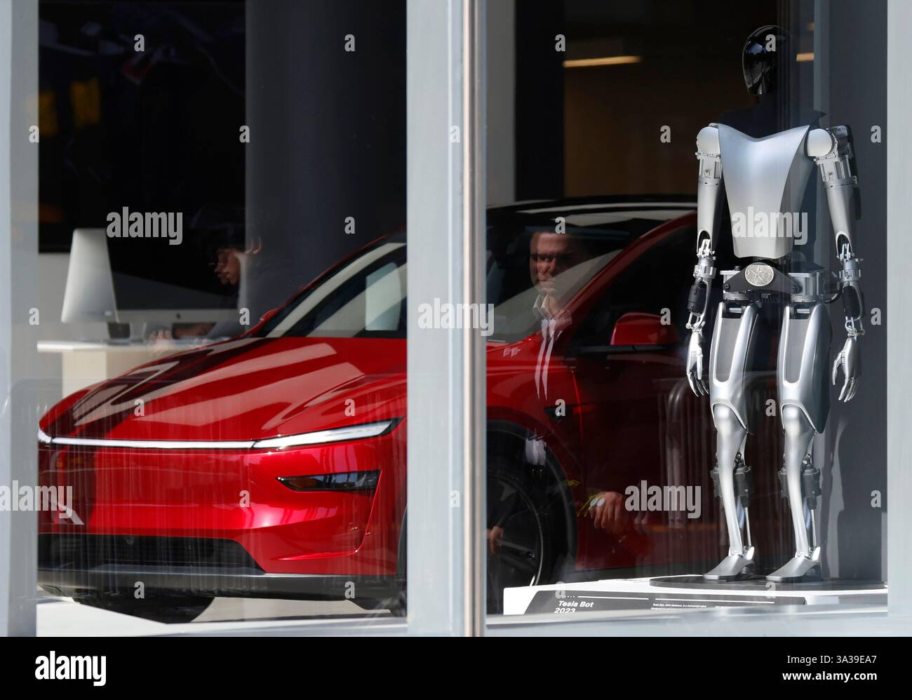 New York, United States. 14th Mar, 2025. A Tesla Bot Robot is on ...