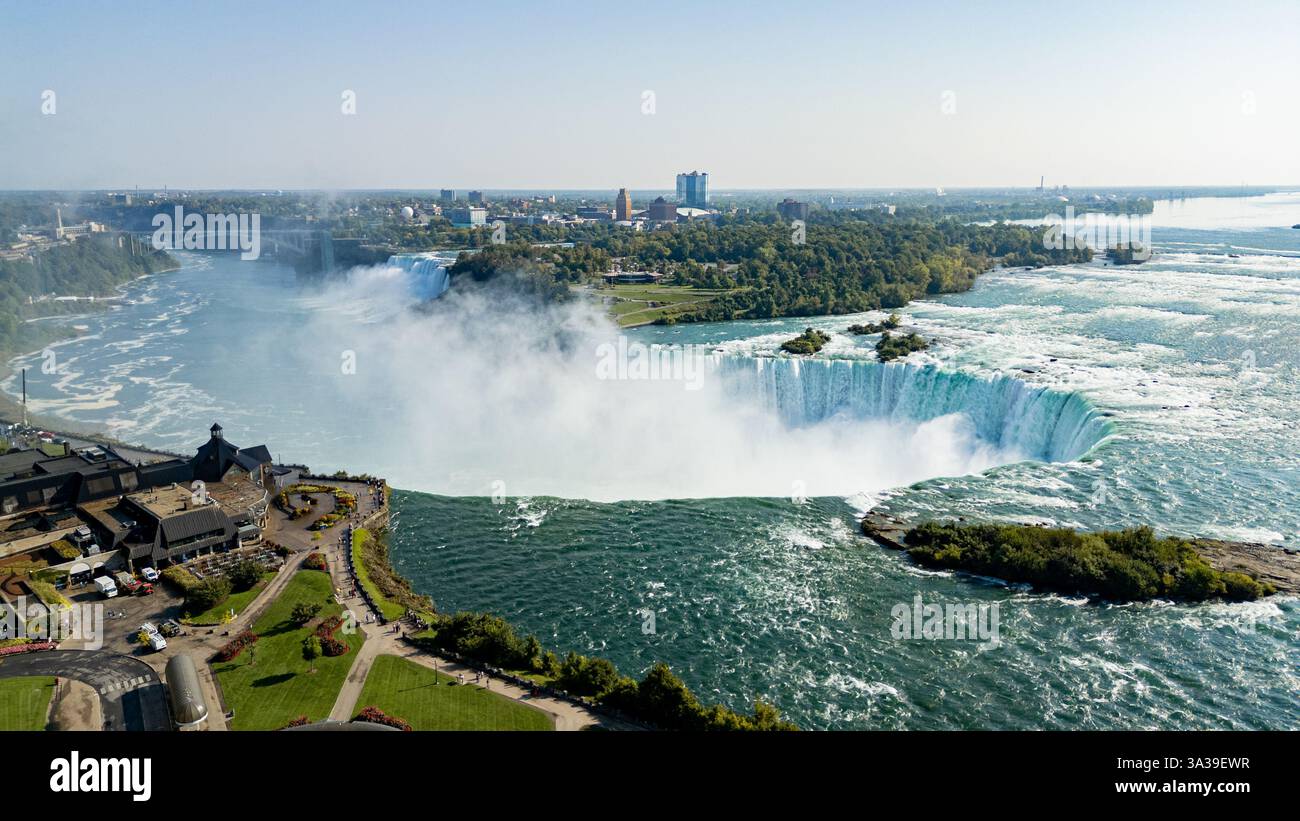 Aerial View of Niagara Falls Majestic Waterfalls from Above Stock Photo ...