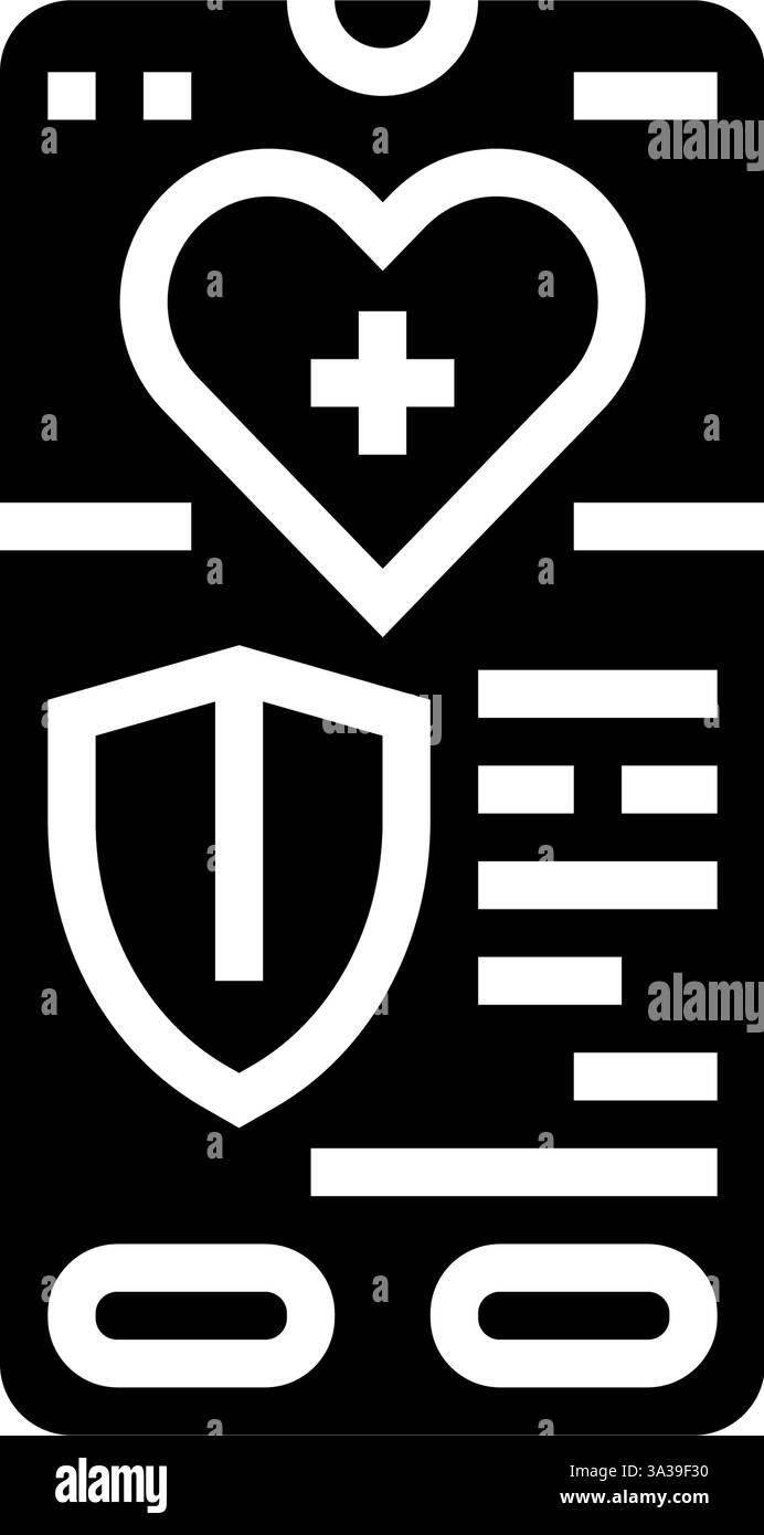 health insurance app healthcare innovation glyph icon vector ...