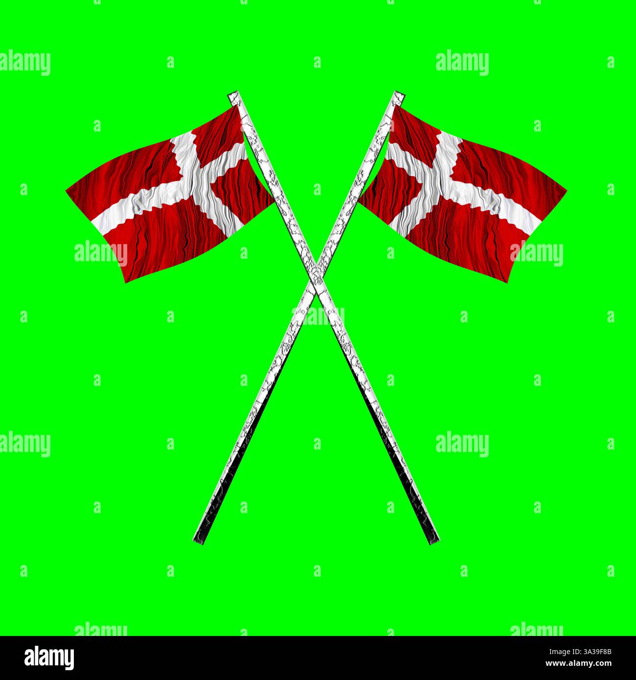 2 Danish flags flying on crossed poles Stock Vector Image & Art - Alamy