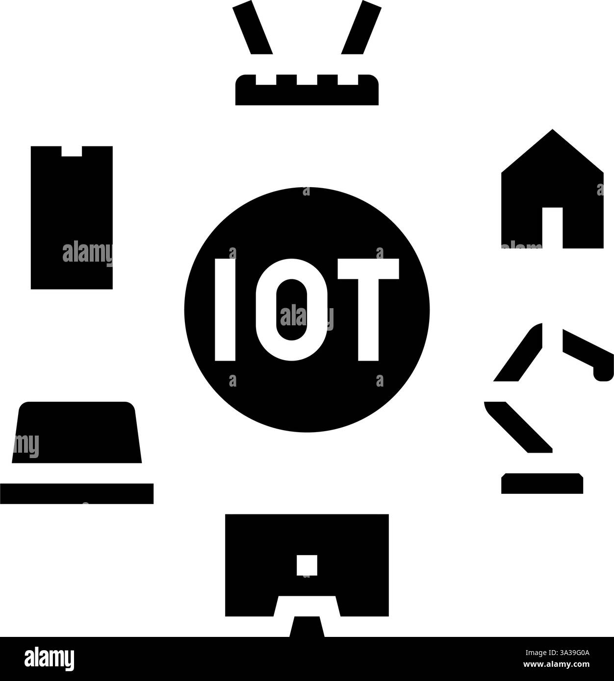 internet of things iot devices glyph icon vector illustration Stock ...