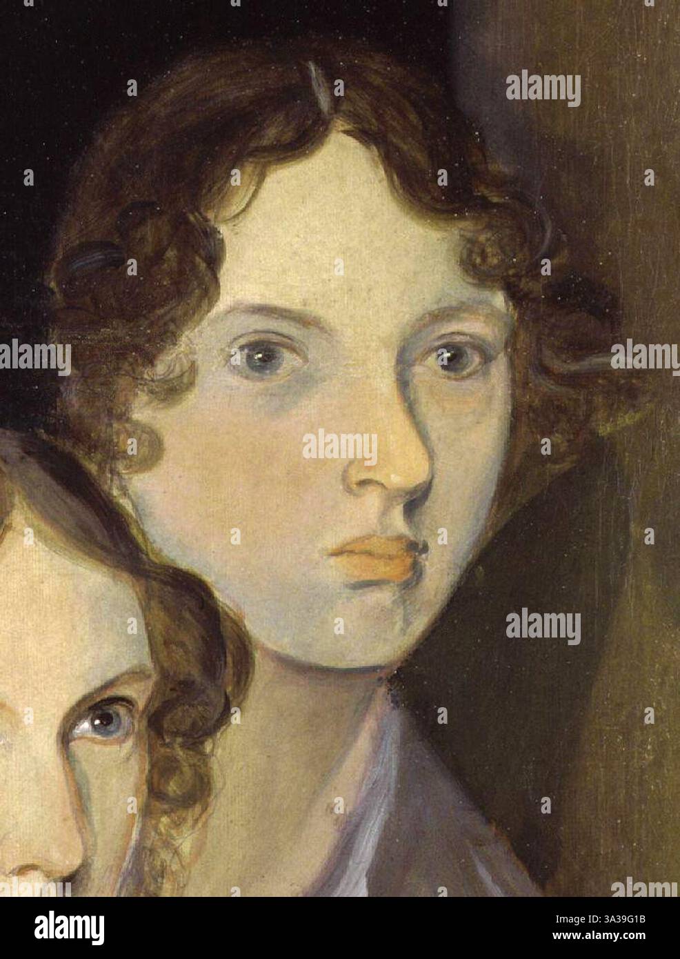 The only definite portrait of Emily Brontë, from a group portrait of ...