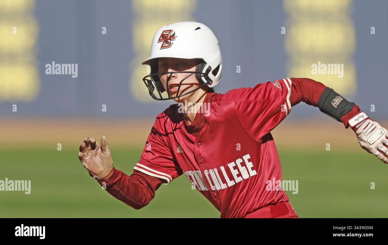 Boston College base runner Kali Case (6) runs to second base during an ...