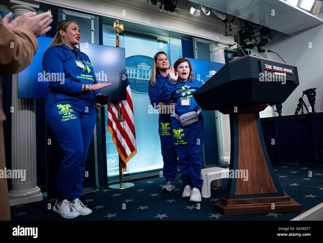 Washington, USA. 14th Mar, 2025. Nine-year-old Vivian Sleeth, who is ...