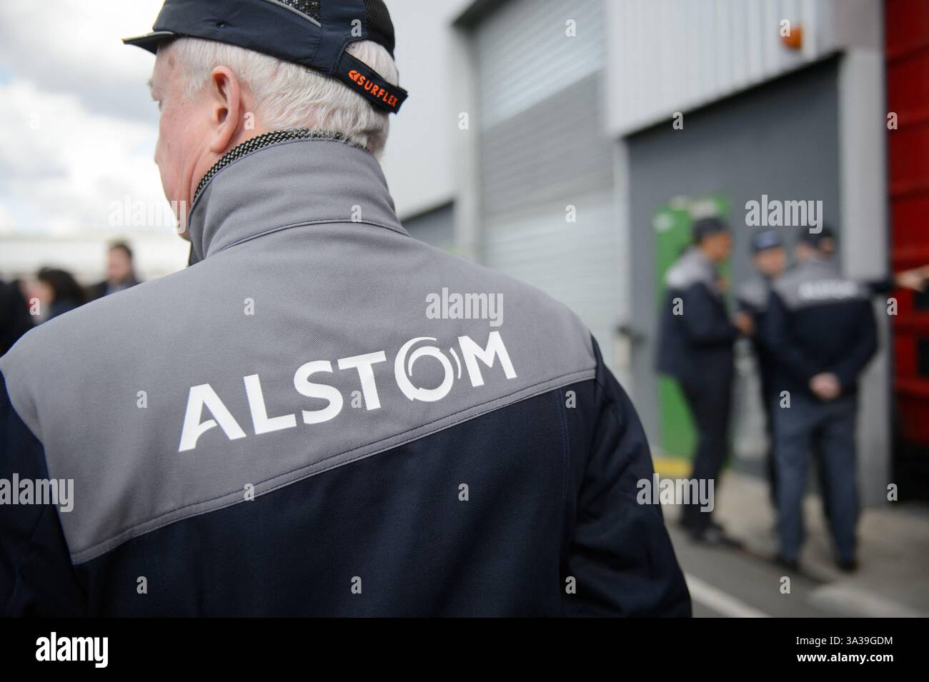 Aytre, France. 14th Mar, 2025. Illustration of an alstom worker during ...