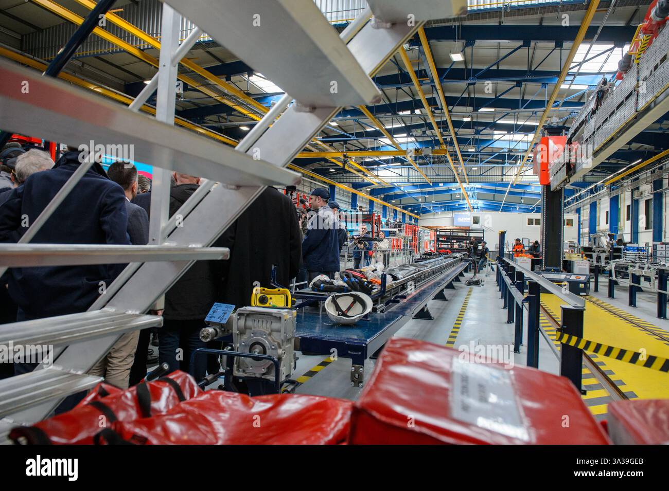 Illustration of the factory of French rolling stock manufacturer Alstom ...