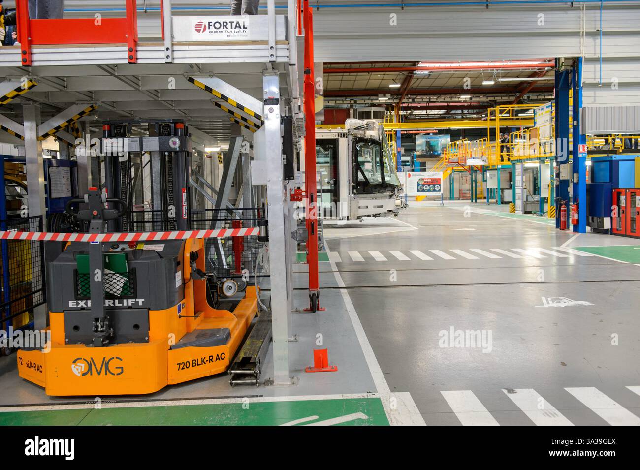 Illustration of the factory of French rolling stock manufacturer Alstom ...