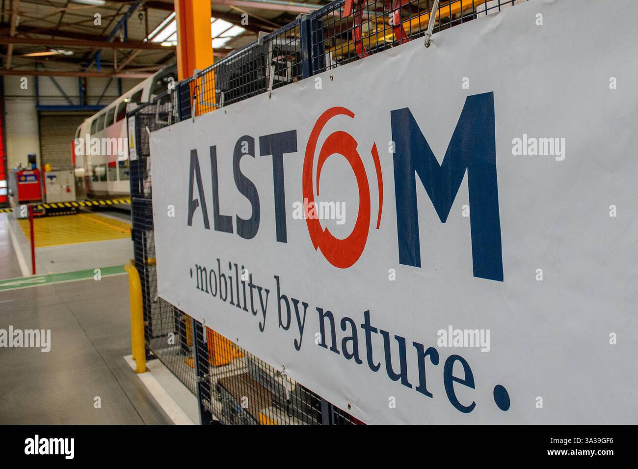 Aytre, France. 14th Mar, 2025. Illustration of the Alstom logo and ...