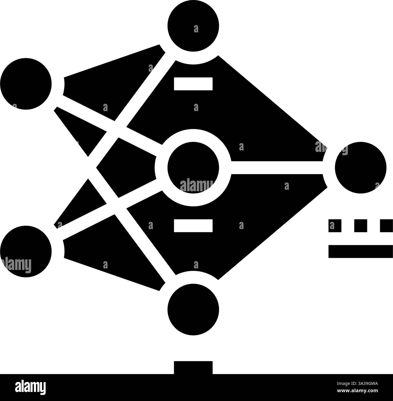 neural network diagram machine learning glyph icon vector illustration ...