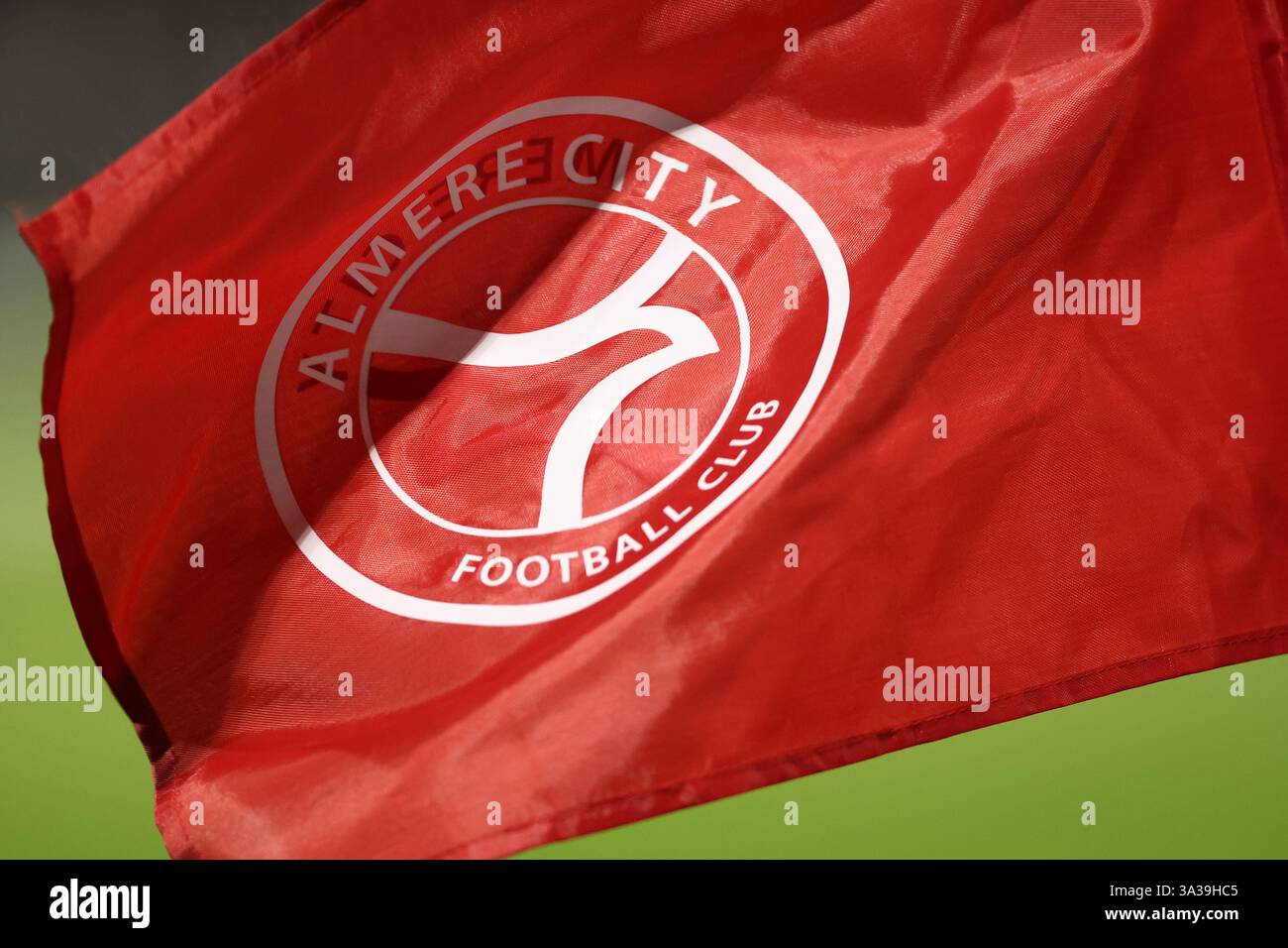 ALMERE, NETHERLANDS - MARCH 14: flag logo Almere City FC during the ...