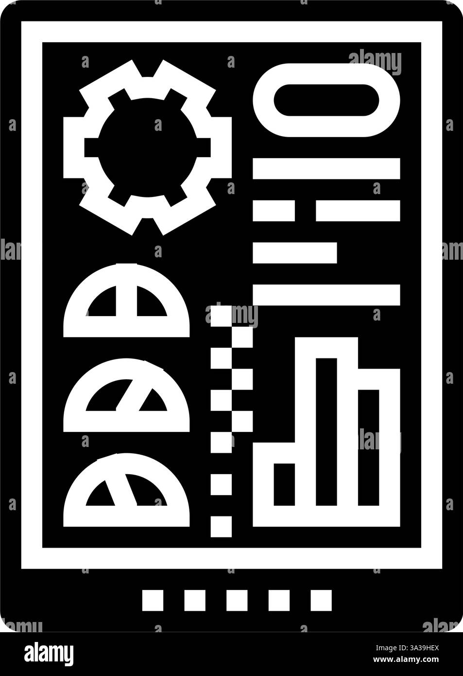 predictive maintenance dashboard glyph icon vector illustration Stock ...