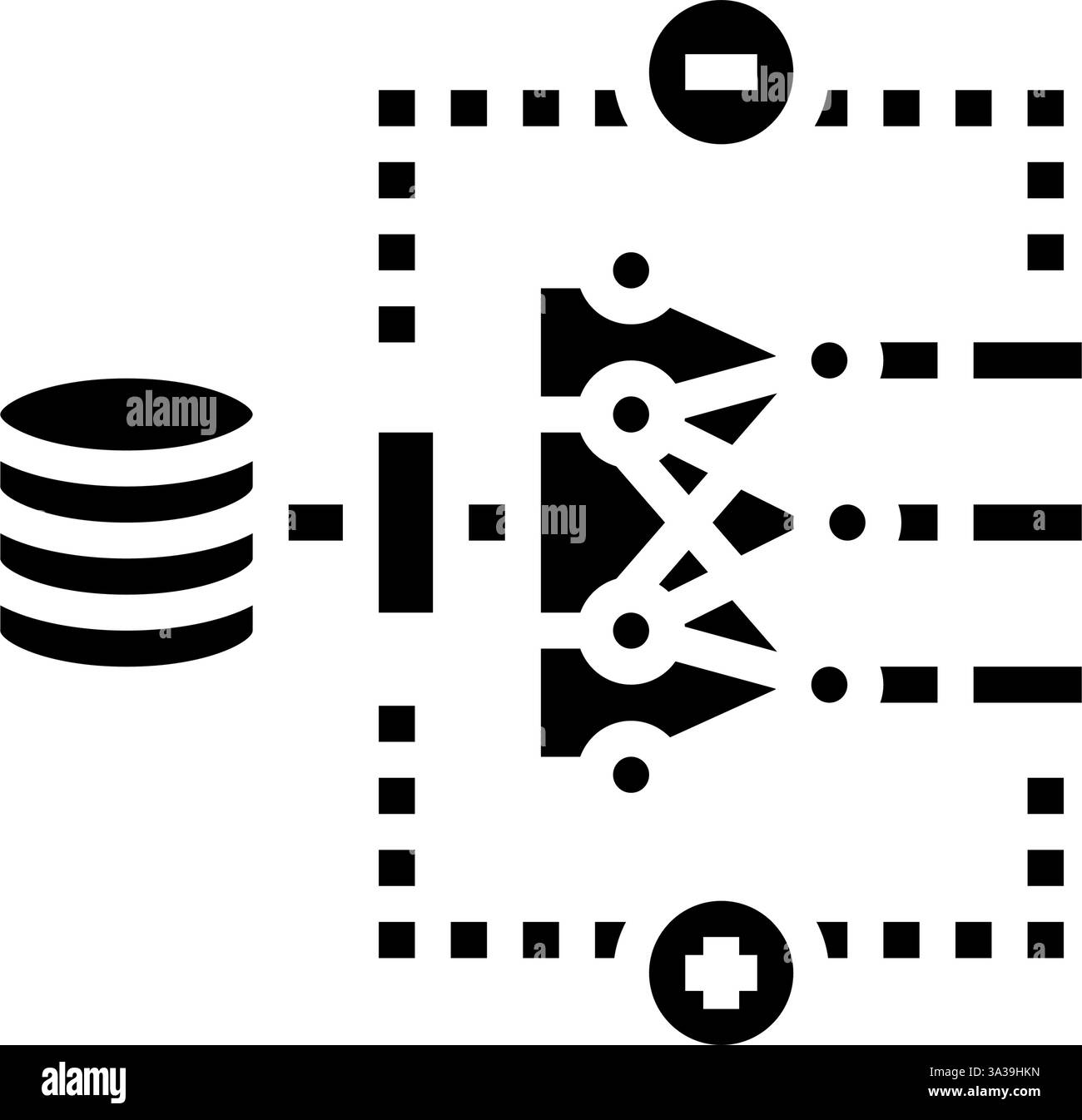 reinforcement learning machine glyph icon vector illustration Stock ...