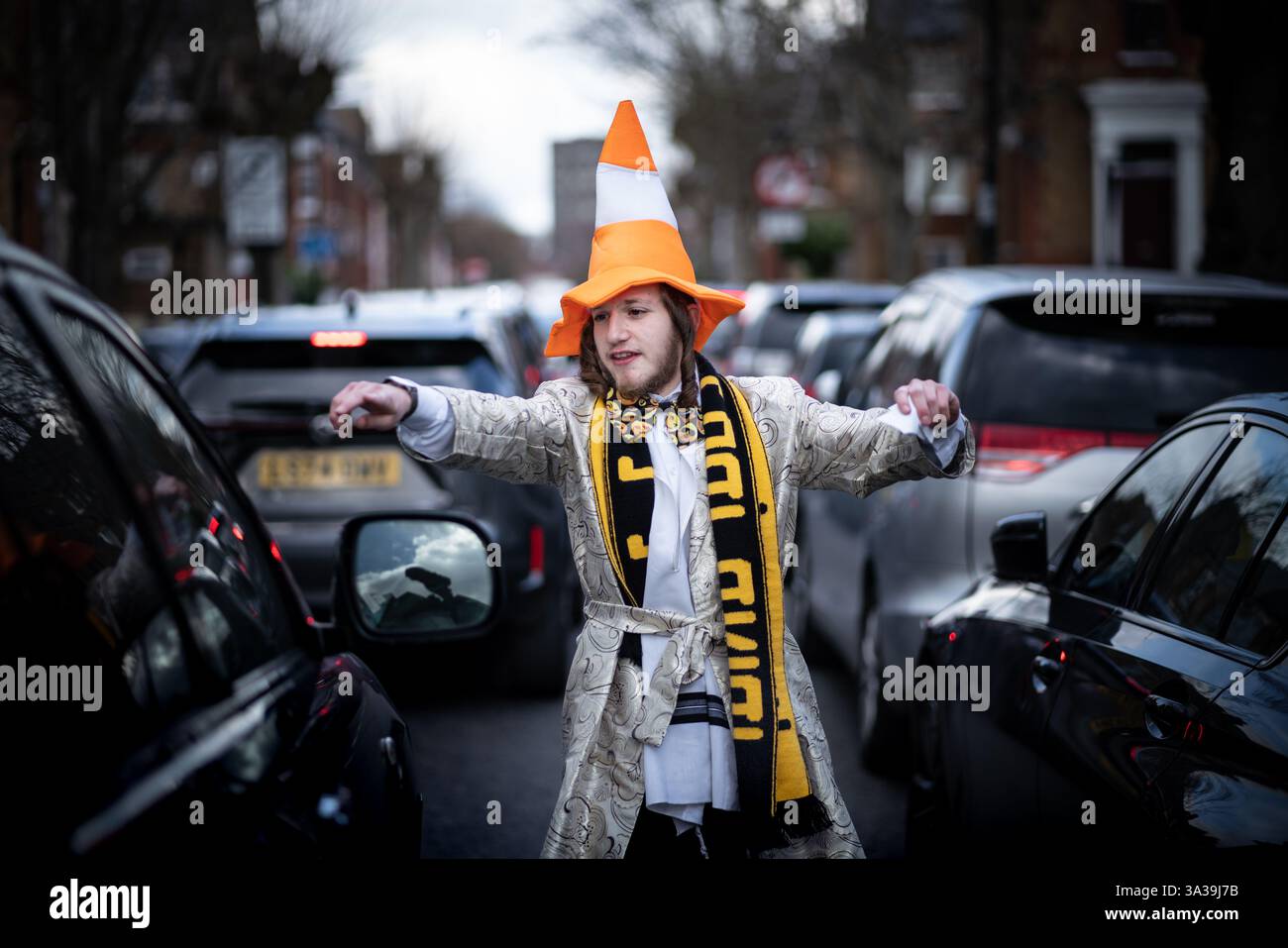 London, UK. 14th March, 2025. British Haredi Jews in north London ...