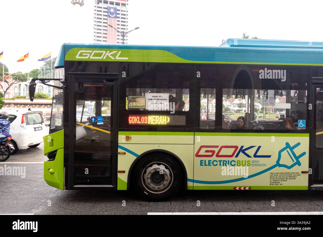 GoKL Electric Bus, part of the GoKL City Bus service in Kuala Lumpur ...