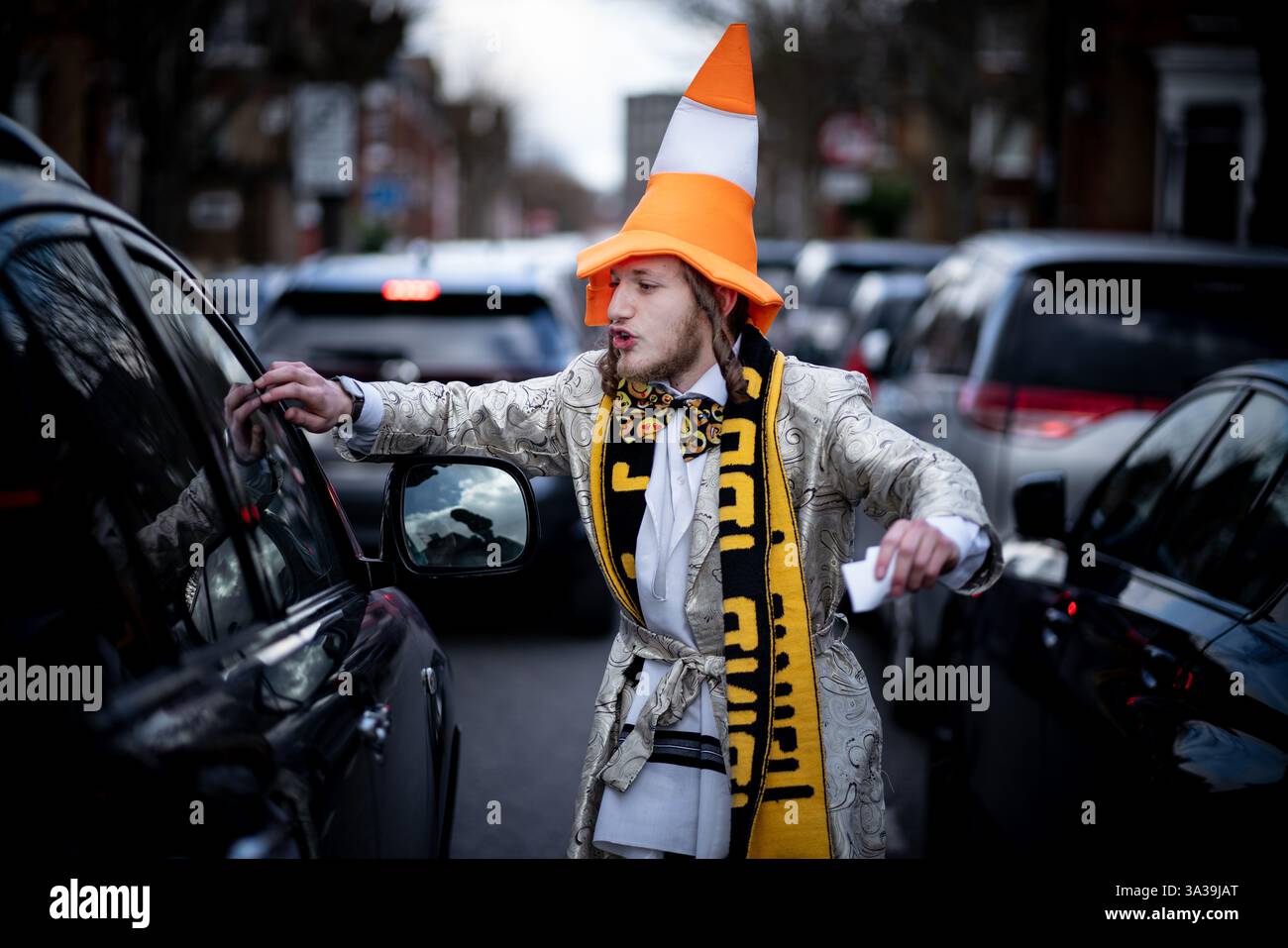 London, UK. 14th March, 2025. British Haredi Jews in north London ...