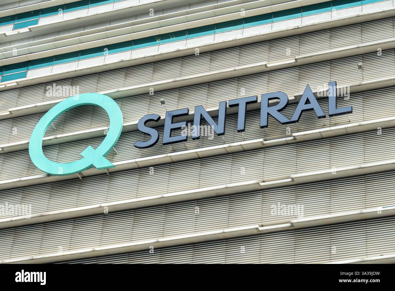 the exterior of Q Sentral, an office building in Kuala Lumpur, Malaysia ...