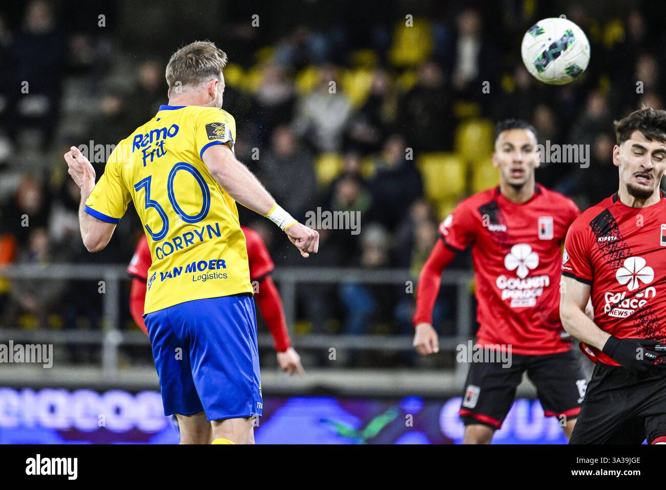 Beveren's Alexander Corryn pictured in action during a soccer match ...