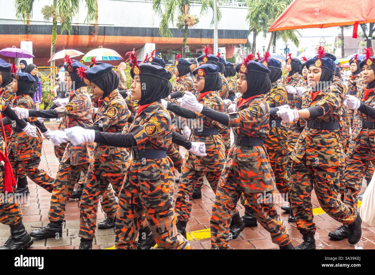 August 31, 2024: Malaysian School Firefighter Cadet marching in ...