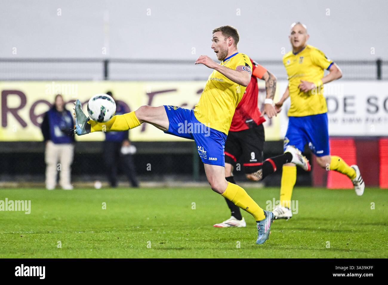 Beveren Waas, Belgium. 14th Mar, 2025. Beveren's Laurent Jans pictured ...