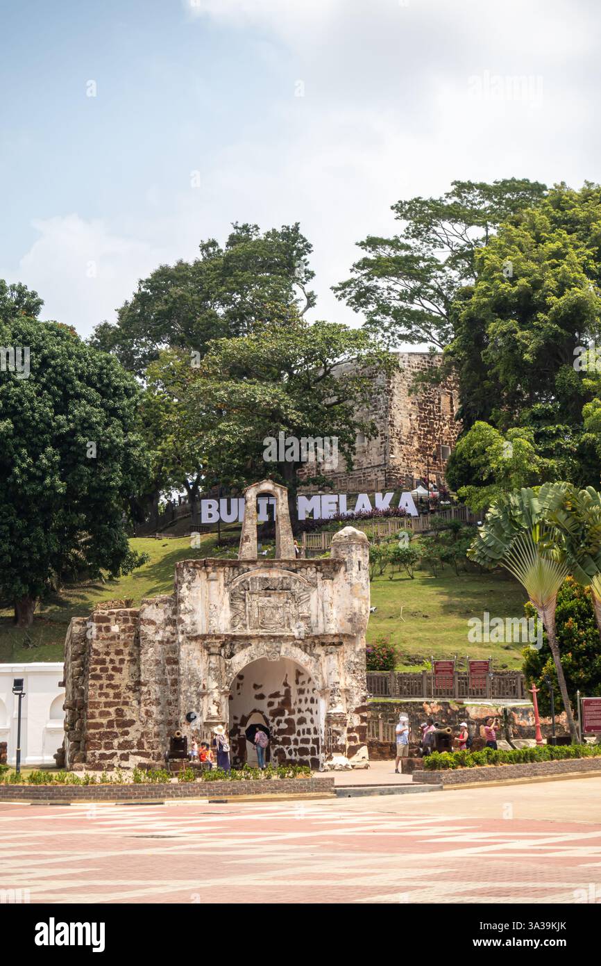 A Famosa a Portuguese fortress built in Malacca, Malaysia, circa 1512 ...