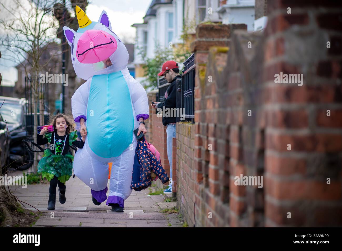 London, UK. 14th March, 2025. British Haredi Jews in north London ...
