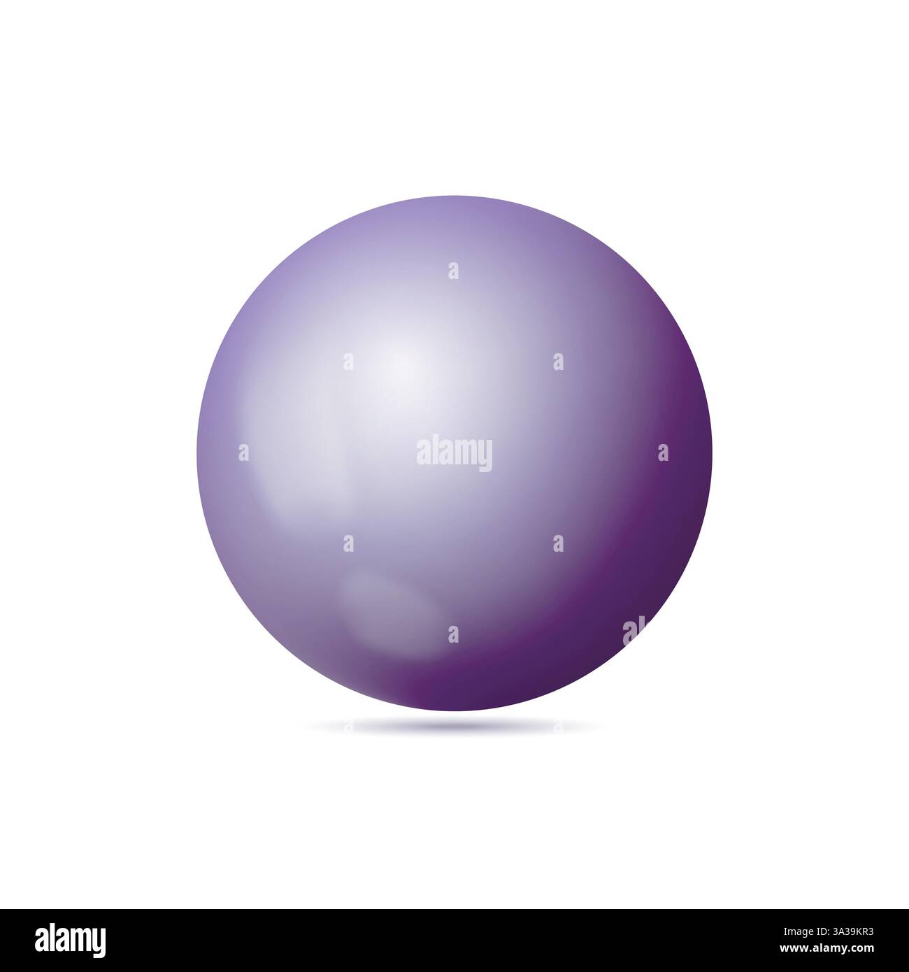 Glass violet ball or precious pearl. Glossy realistic ball, 3D sphere ...