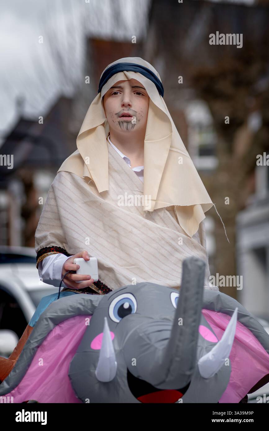 London, UK. 14th March, 2025. British Haredi Jews in north London ...