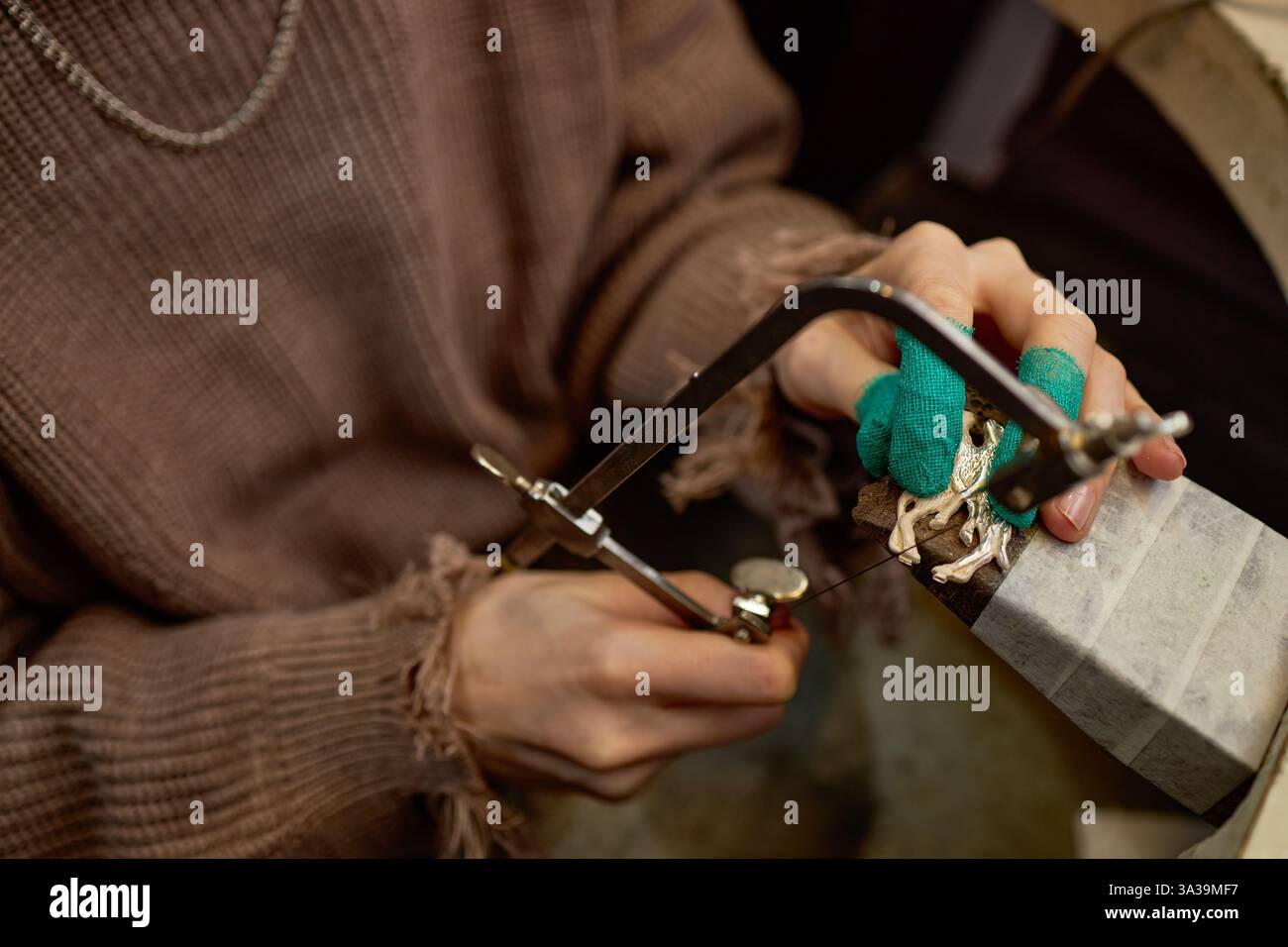 Hands of a craftsman working meticulously, shaping and creating ...