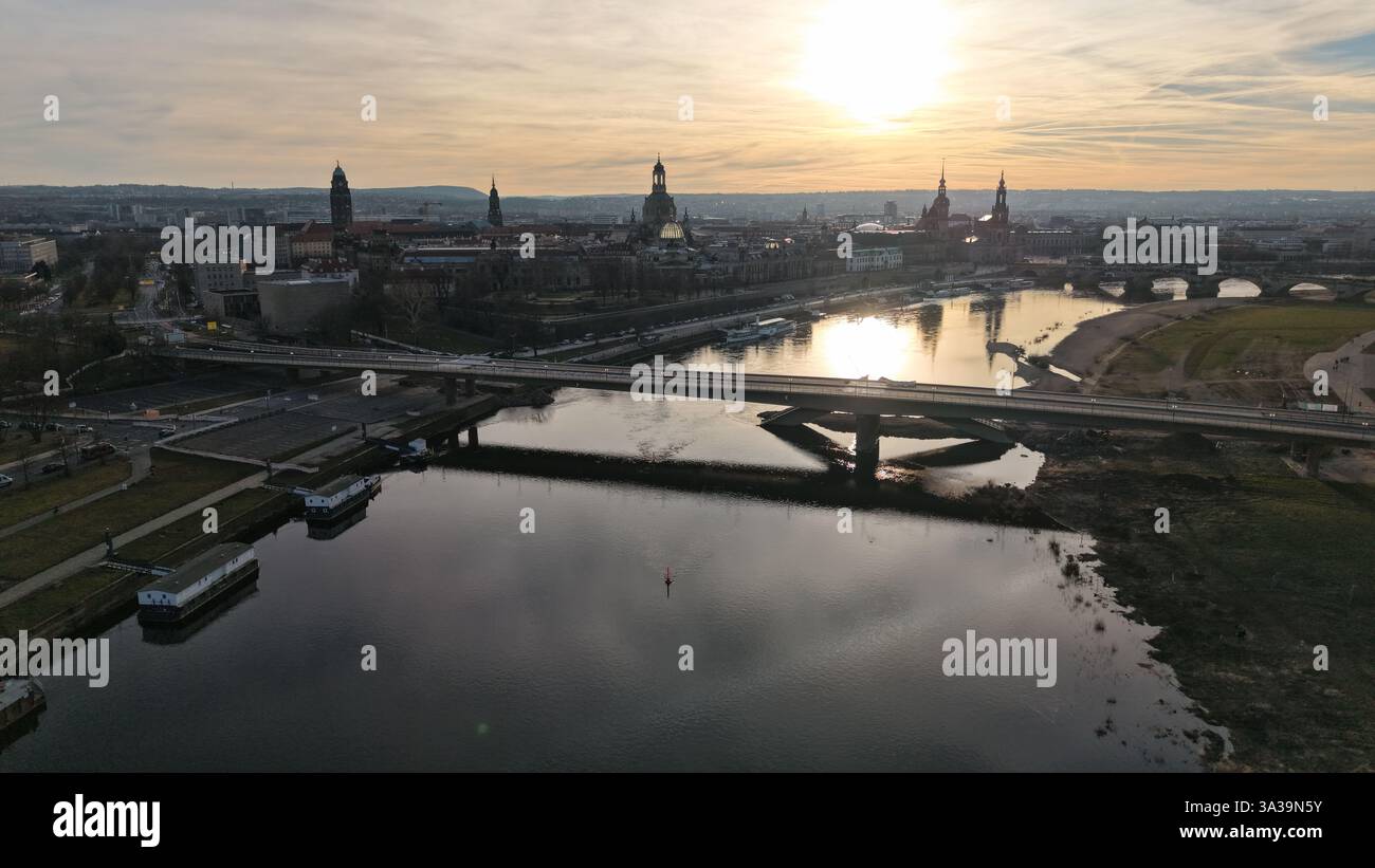 Skyline of Dresden with Carola Bridge Stock Photo - Alamy