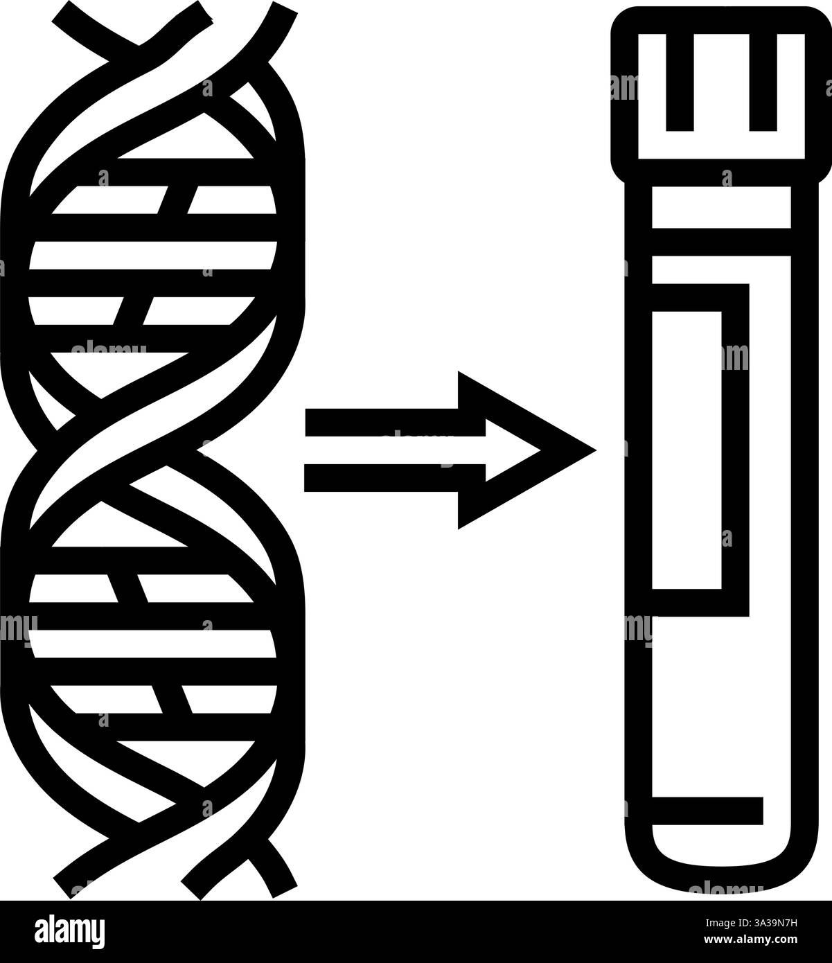 blood test tube with genetic markers line icon vector illustration ...