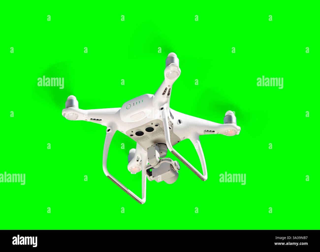 Isolated Unmanned Aircraft System (UAV) Quadcopter Drone In The Air ...