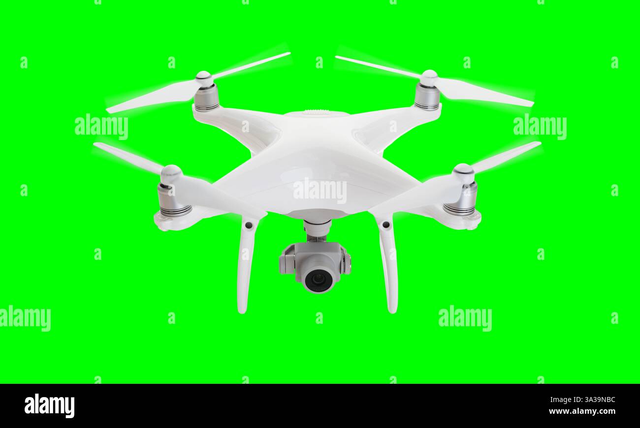 Isolated Unmanned Aircraft System (UAV) Quadcopter Drone In The Air ...