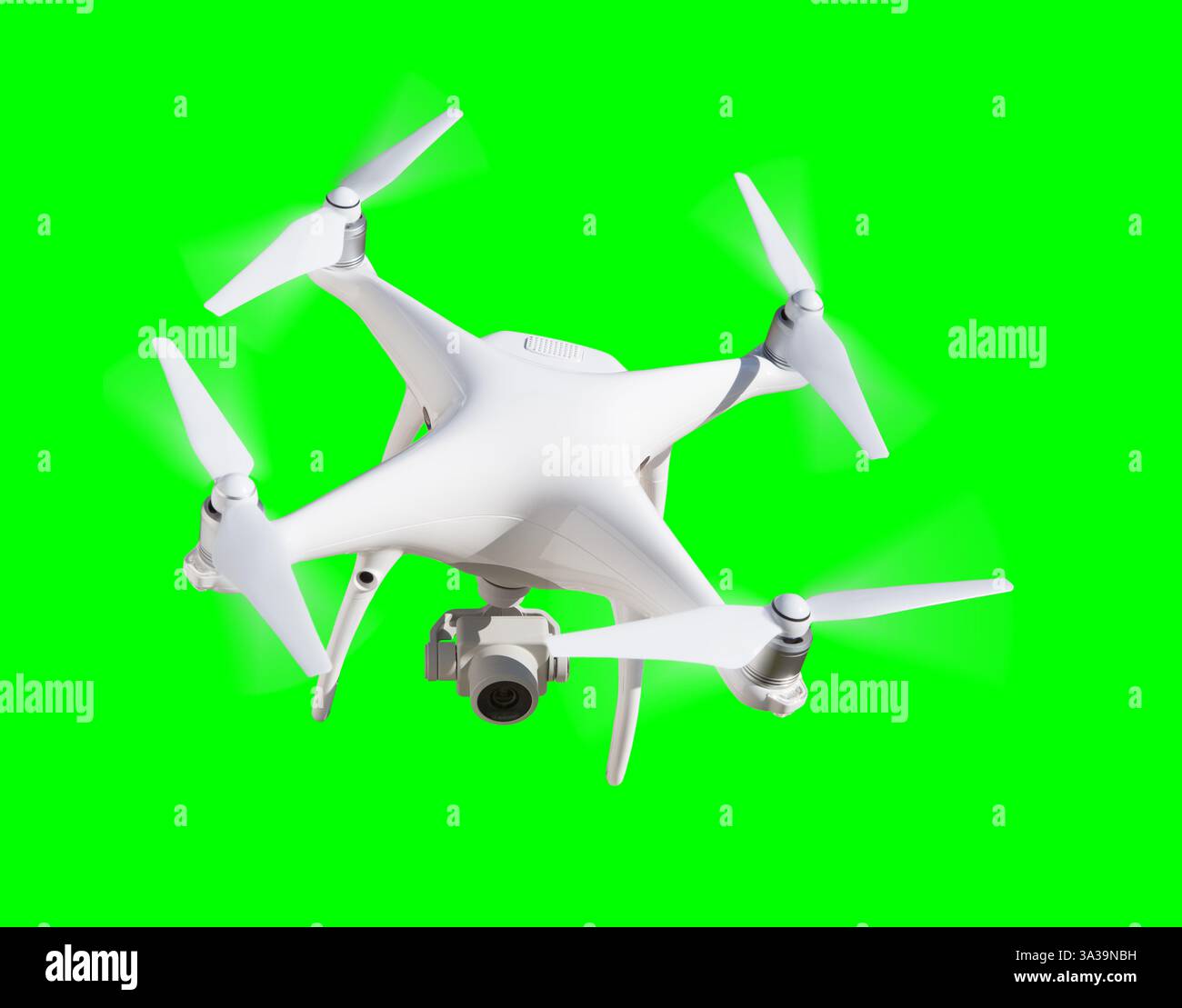 Isolated Unmanned Aircraft System (UAV) Quadcopter Drone In The Air ...