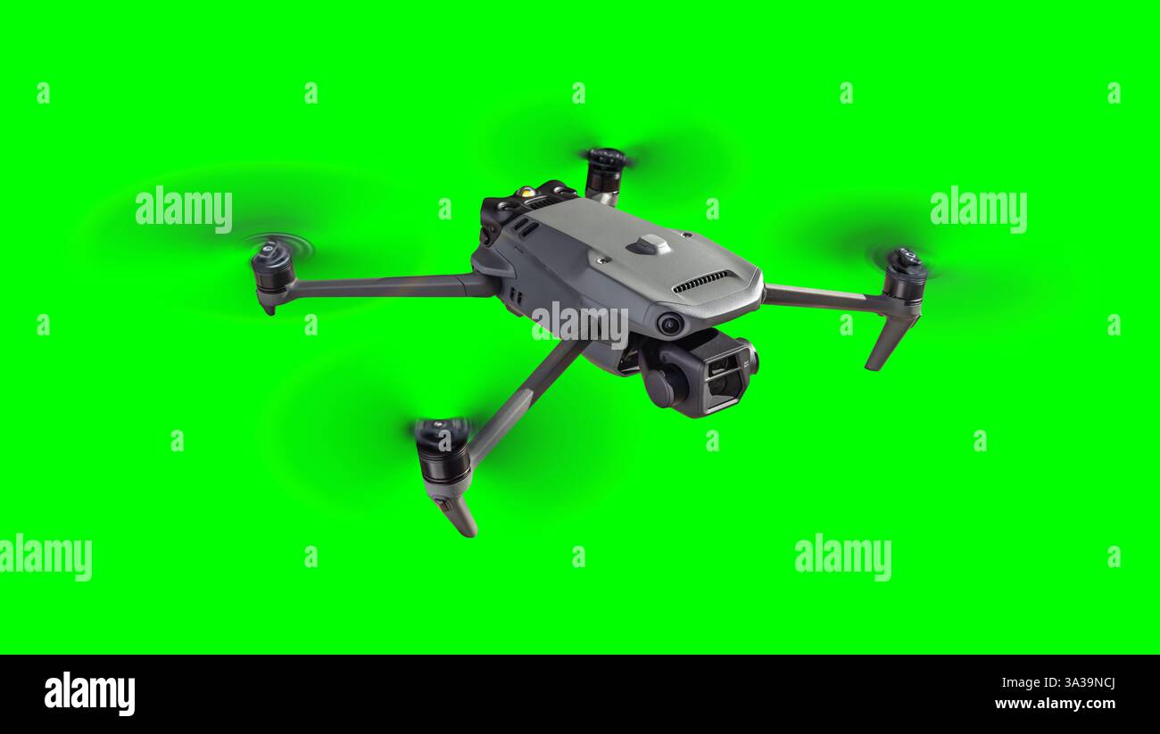 Isolated Unmanned Aircraft System (UAV) Quadcopter Drone In The Air ...