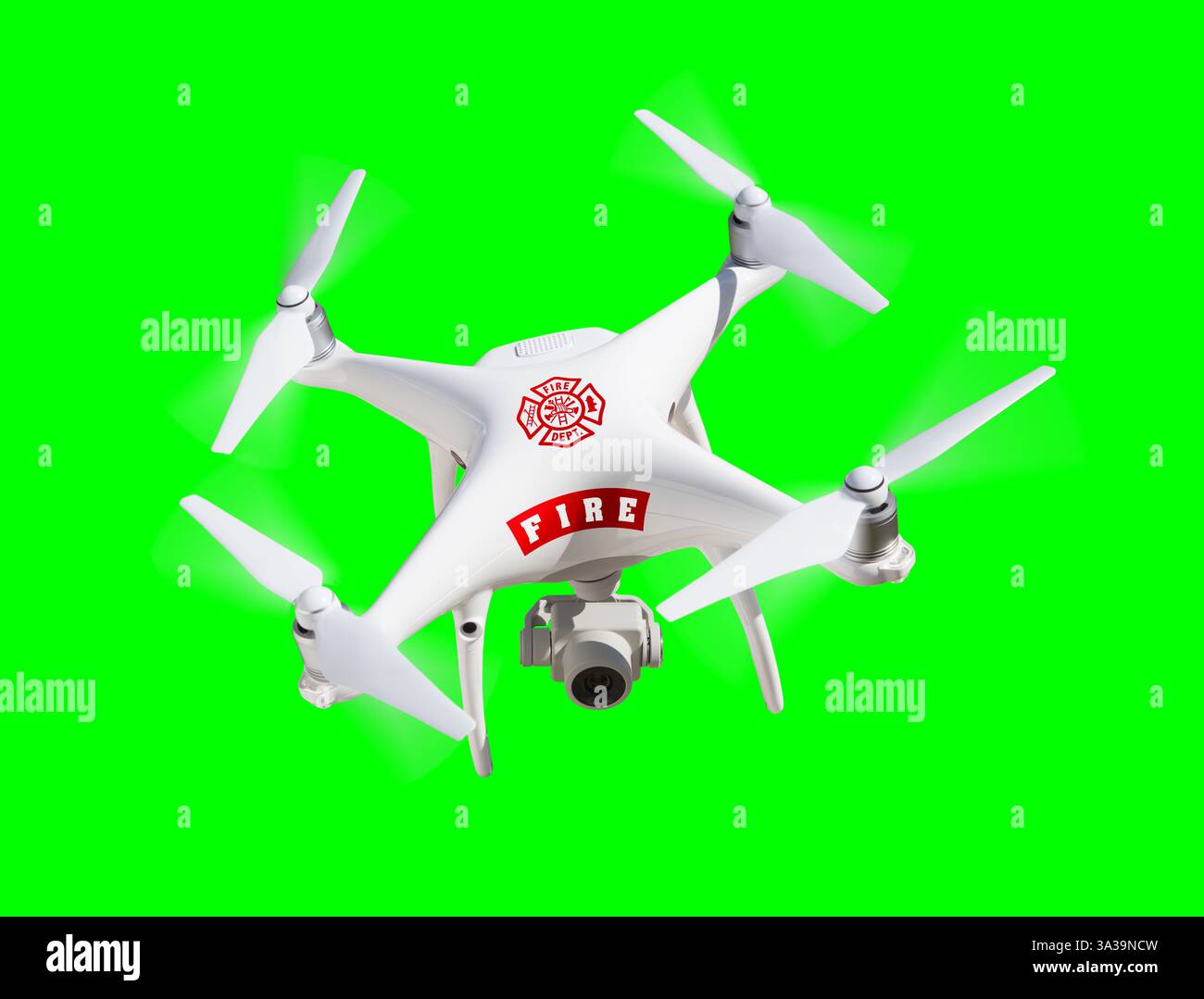 Fire Department UAV Unmanned Aircraft System Quadcopter Drone Flying ...