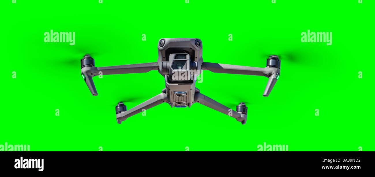 Isolated Unmanned Aircraft System (UAV) Quadcopter Drone In The Air ...