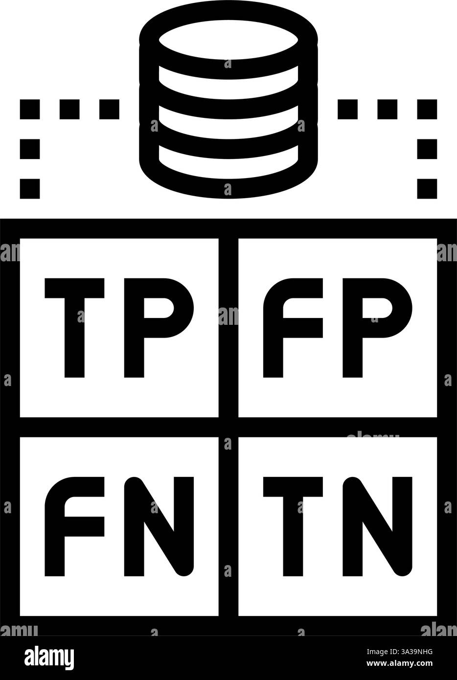 confusion matrix machine learning line icon vector illustration Stock ...