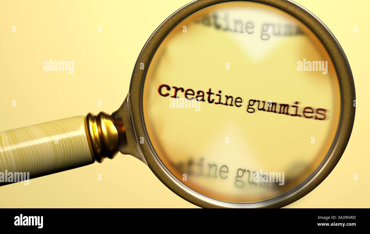 Creatine Gummies under magnifying glass. Thorough analysis and ...