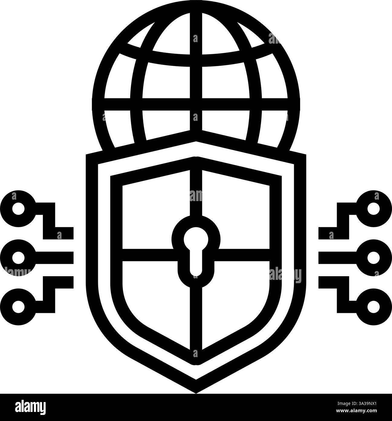 cybersecurity shield industry line icon vector illustration Stock ...
