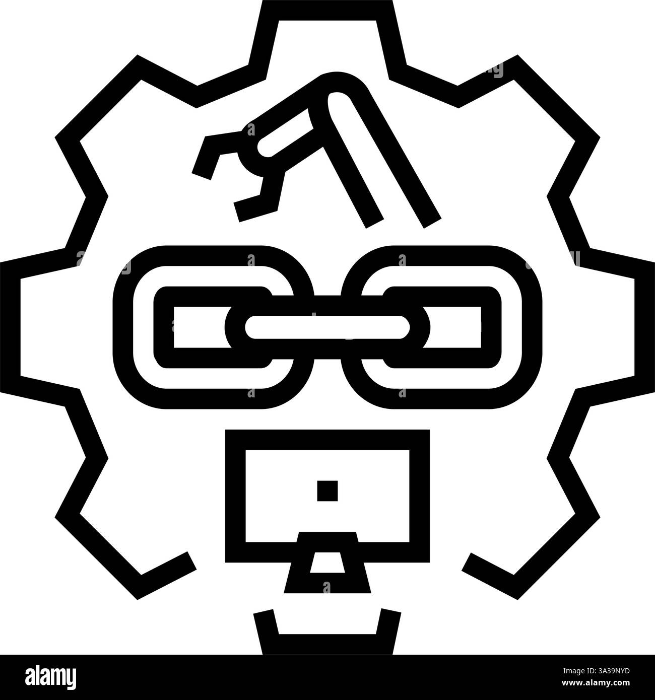 cyber physical systems industry line icon vector illustration Stock ...