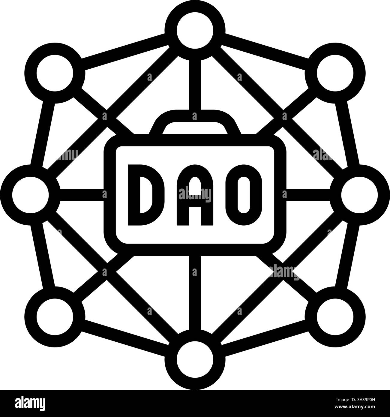 dao decentralized autonomous organization line icon vector illustration ...