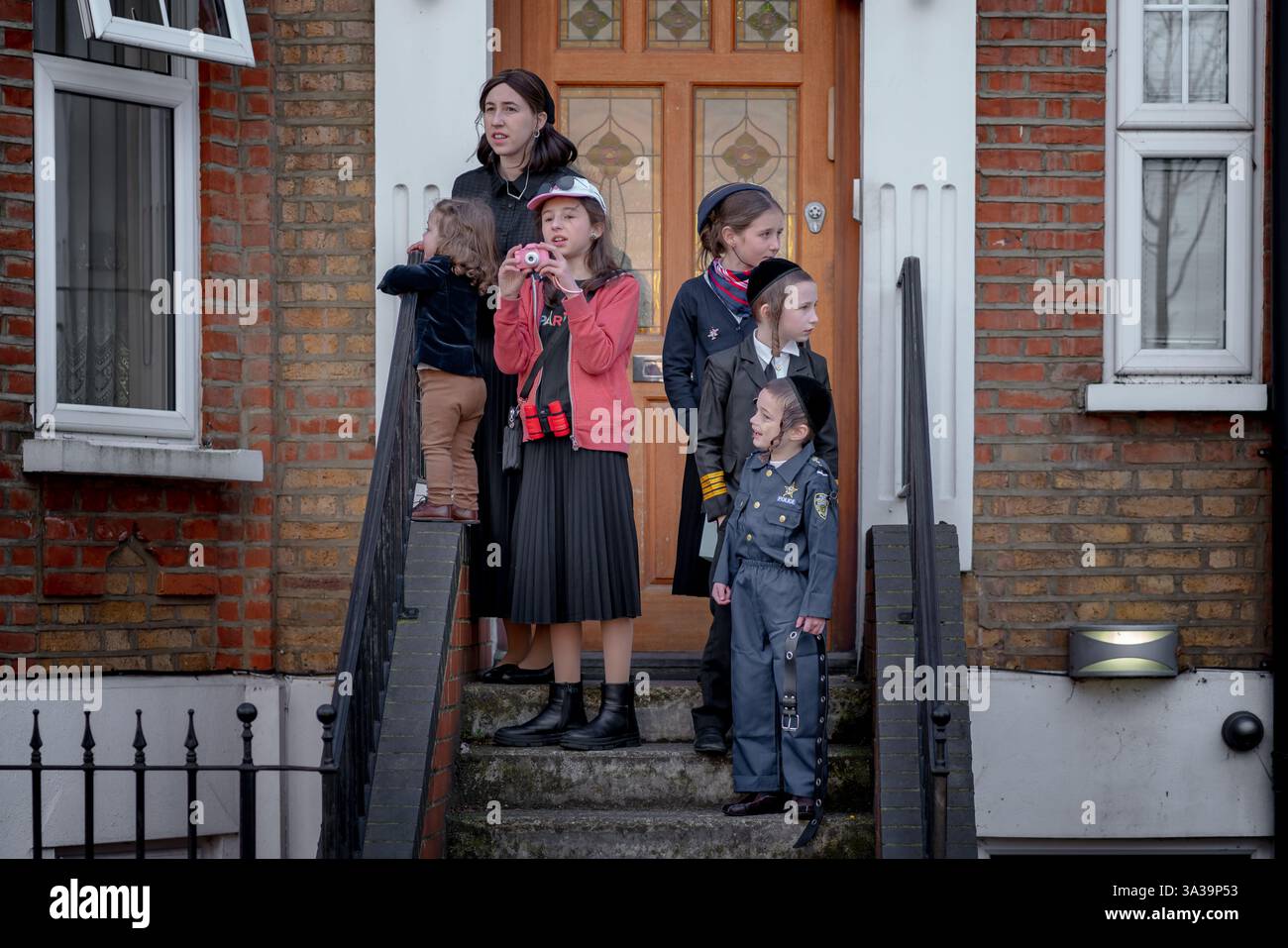 London, UK. 14th March, 2025. British Haredi Jews in north London ...
