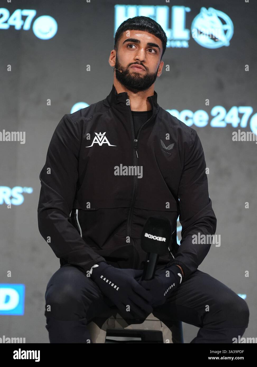 Adam Azim during a press conference at Allianz Stadium in Twickenham ...