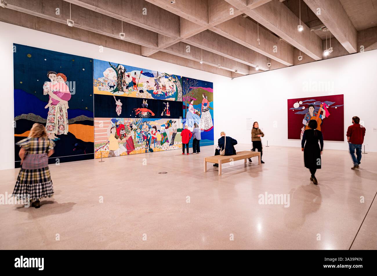 People admire huge artworks called Re-enchanting The World during the ...