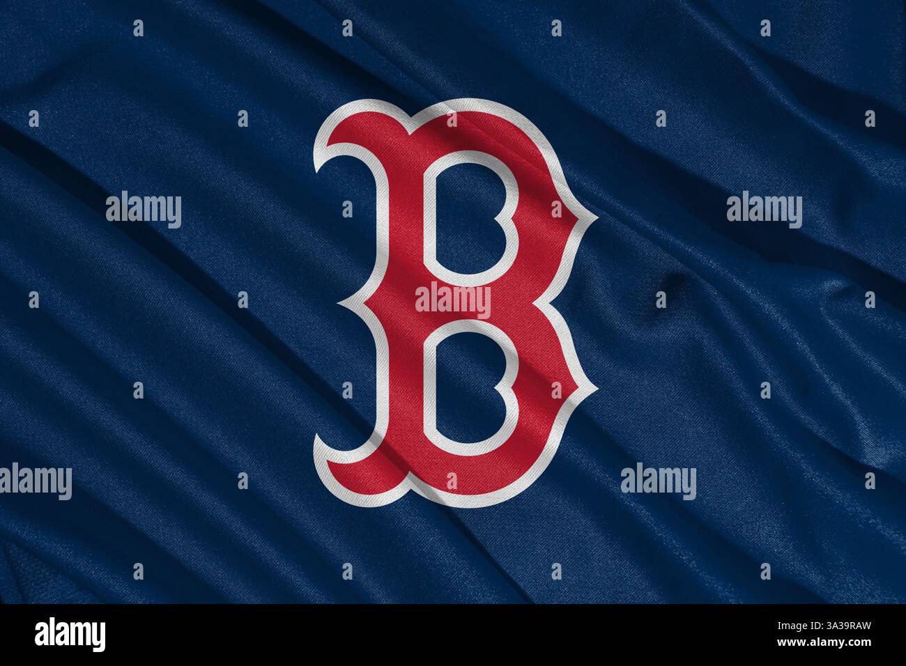 pringsewu, lampung; march 15, 2025; fabric texture with flag and MLB ...