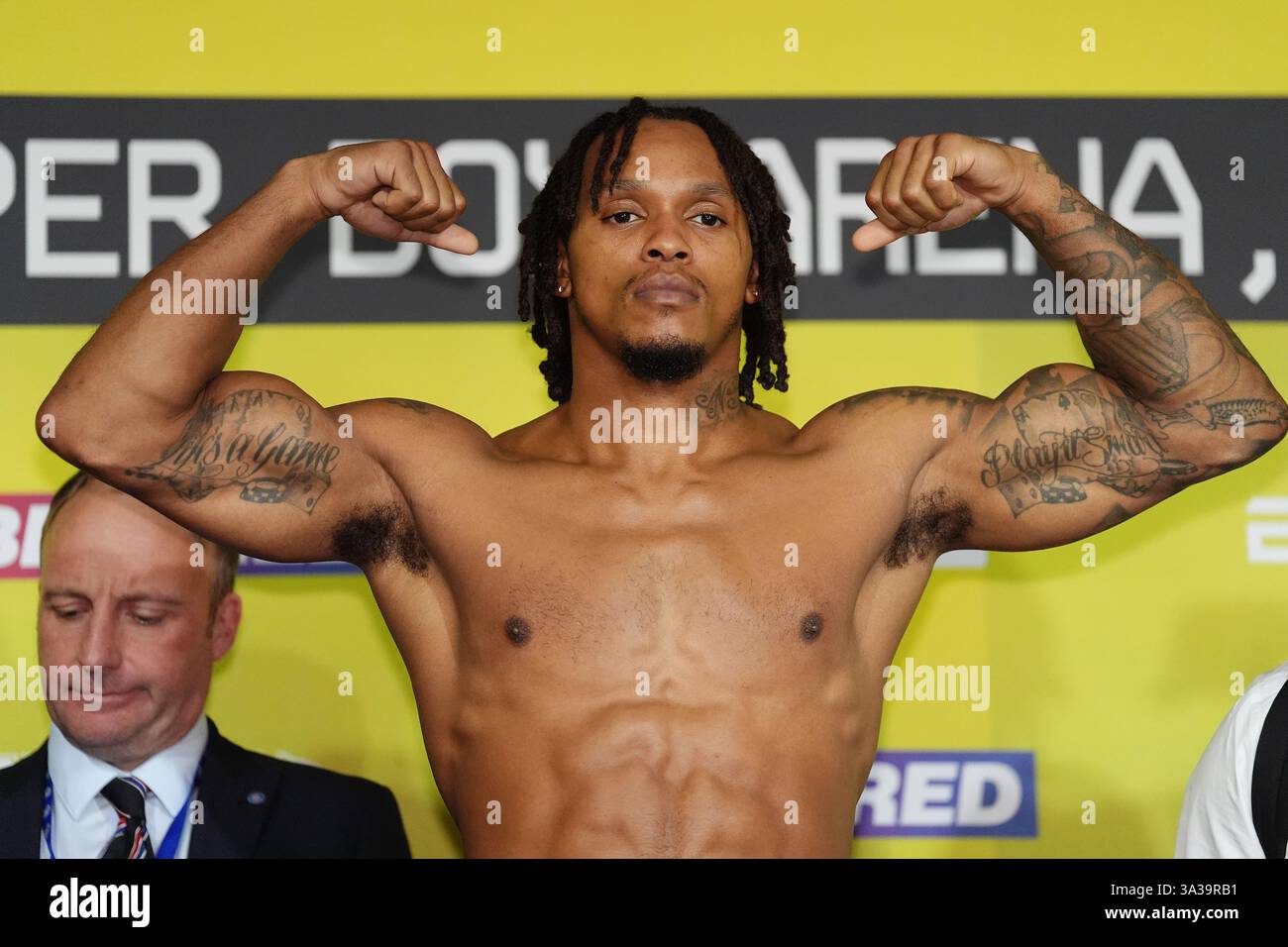 Anthony Yarde during a weigh in at the Kachette, London. Picture date ...