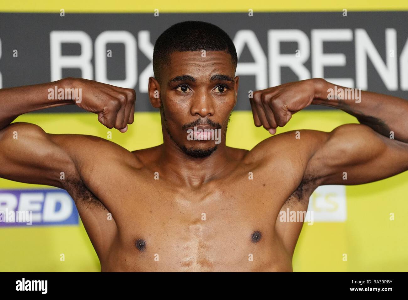 Tulani Mbenge during a weigh in at the Kachette, London. Picture date ...