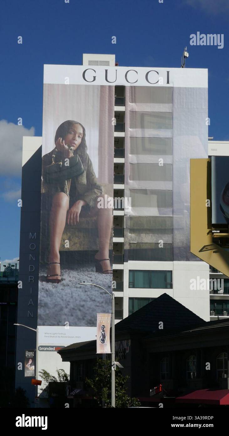 Los Angeles, California, USA 13th March 2025 Gucci Billboard Mural with ...